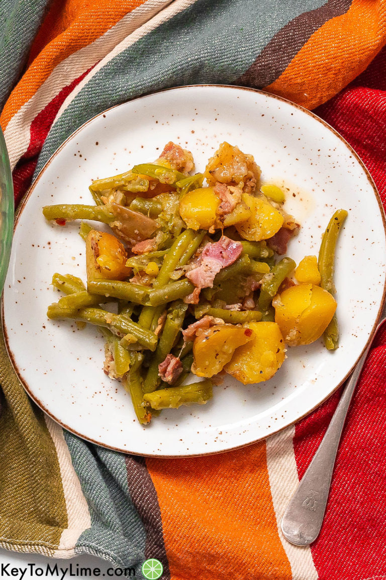 BEST Green Beans and Potatoes {Southern Style with VIDEO} - Key To My Lime