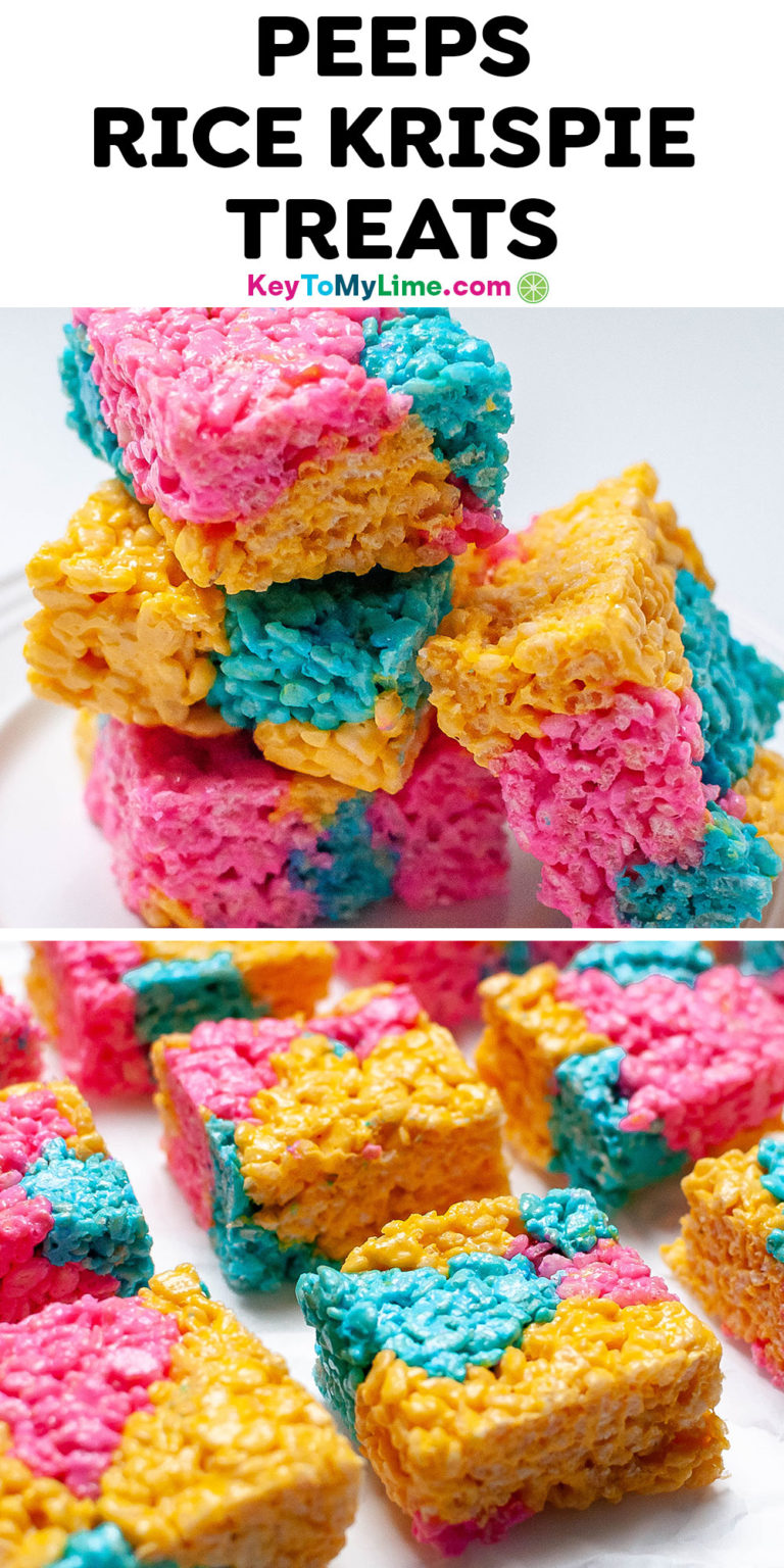 Best Peeps Rice Krispie Treats Recipe (VIDEO) - Key To My Lime