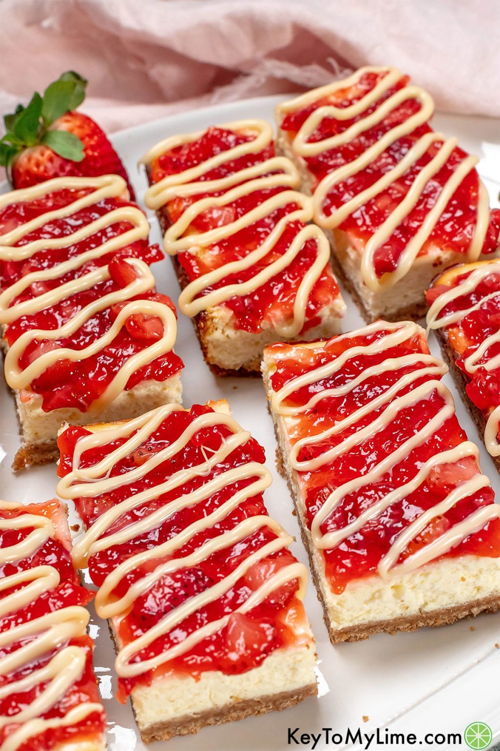 BEST Philadelphia Cheesecake Bars {Snack Bars VIDEO} - Key To My Lime