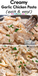 25-Minute Creamy Garlic Chicken Pasta Recipe {EASY Recipe with VIDEO ...
