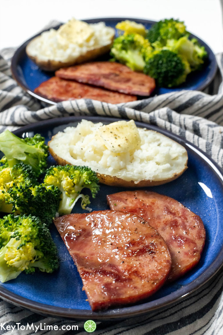 BEST Ham Steak Recipe with Brown Sugar Glaze {VIDEO} - Key To My Lime