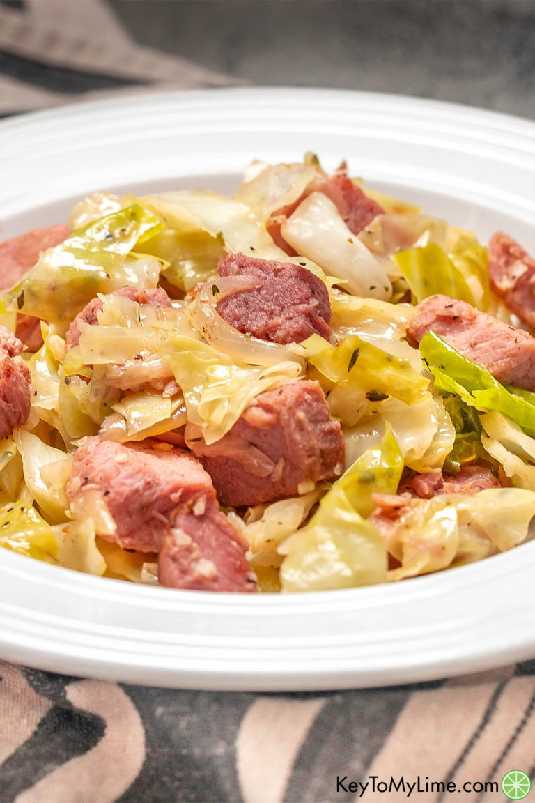 BEST Ham and Cabbage {One-Pot Recipe VIDEO} - Key To My Lime