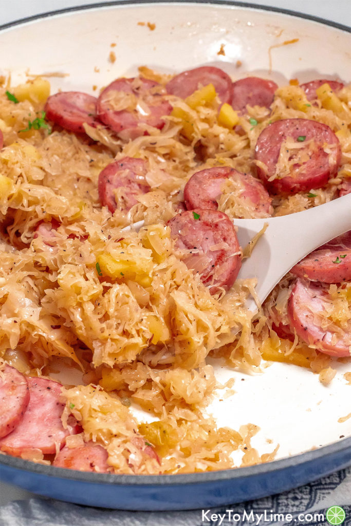 BEST Kielbasa and Sauerkraut Skillet {Easy One-Pan Meal VIDEO} - Key To ...
