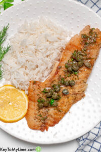 Pan-Seared Rockfish {with Lemon Butter Sauce VIDEO} - Key To My Lime